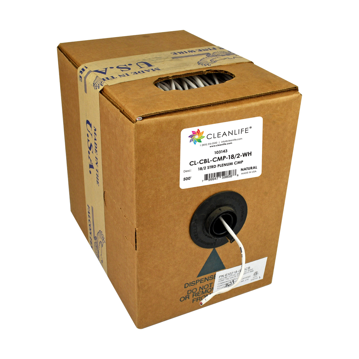CLEANLIFE® 18/2 Stranded Non-Shielded Plenum Low-Voltage Wire