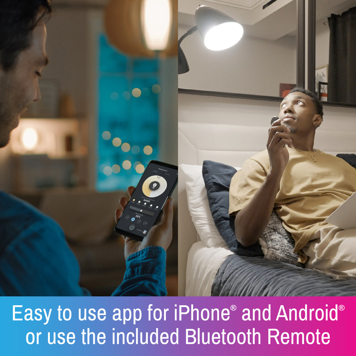 CLEANLIFE® Smart A19 LED Light Bulbs 2-Pack with Smart Remote Control