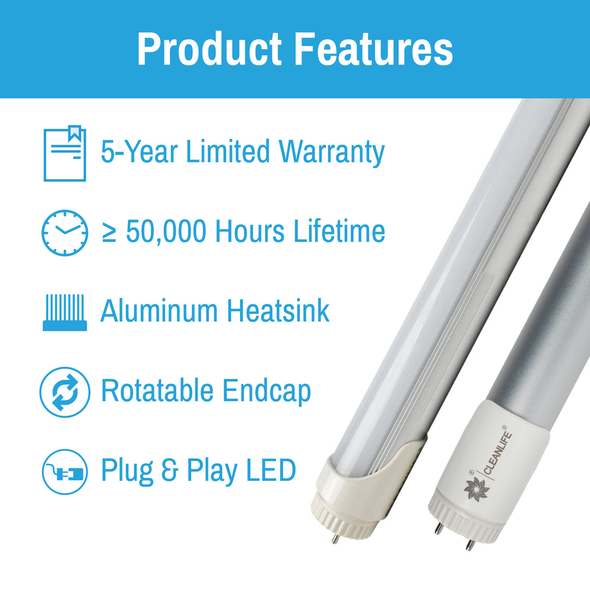 InstantStart® LED Light Tube (6-Pack) – CLEANLIFE