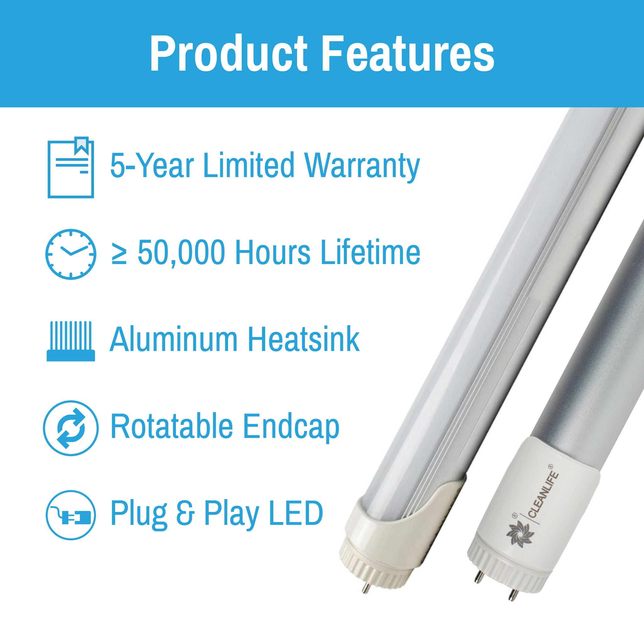 InstantStart® LED Light Tube (6-Pack) – CLEANLIFE