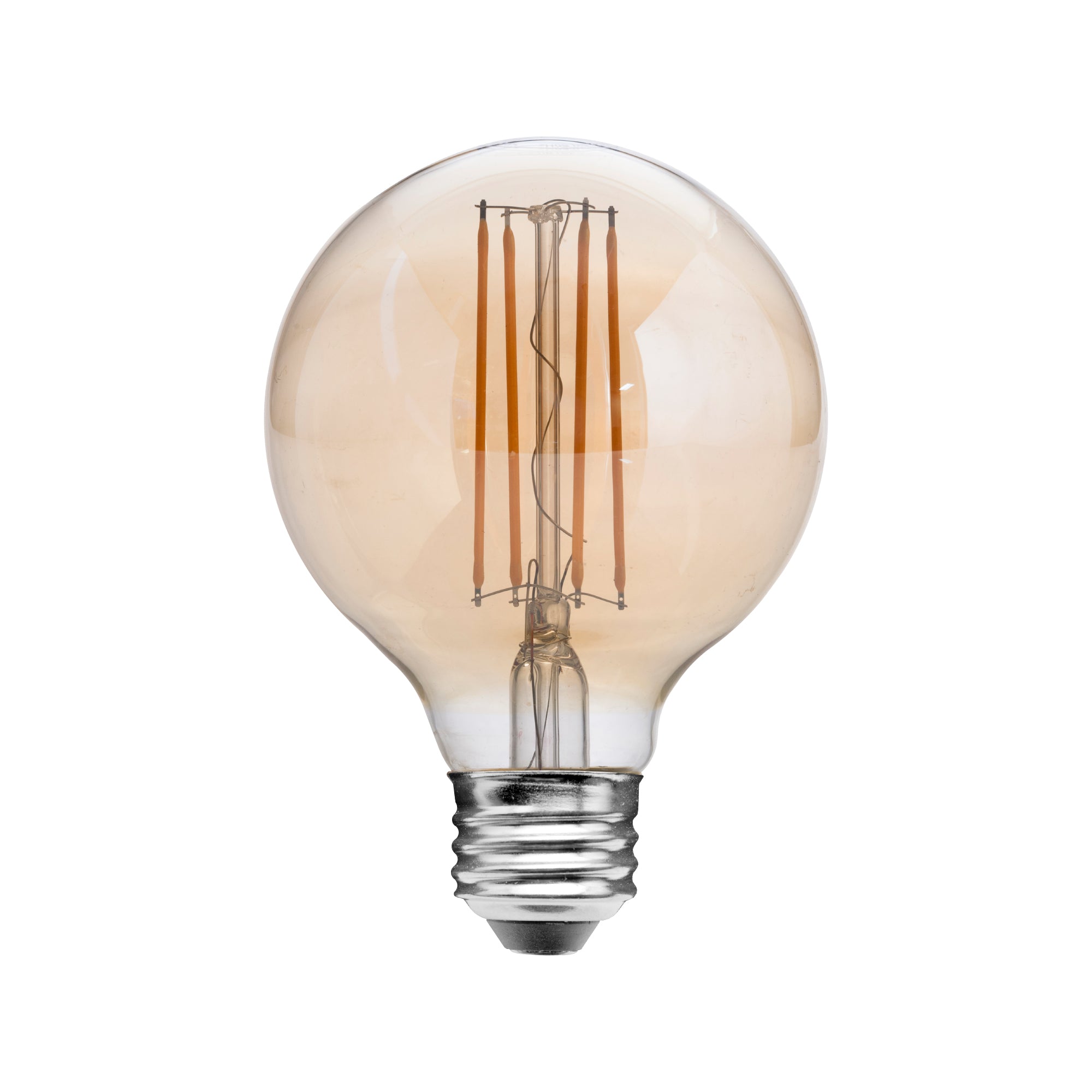 UltraLux® 120VAC G25 Amber Glass LED Light Bulb 5W (40W Equivalent) Di ...