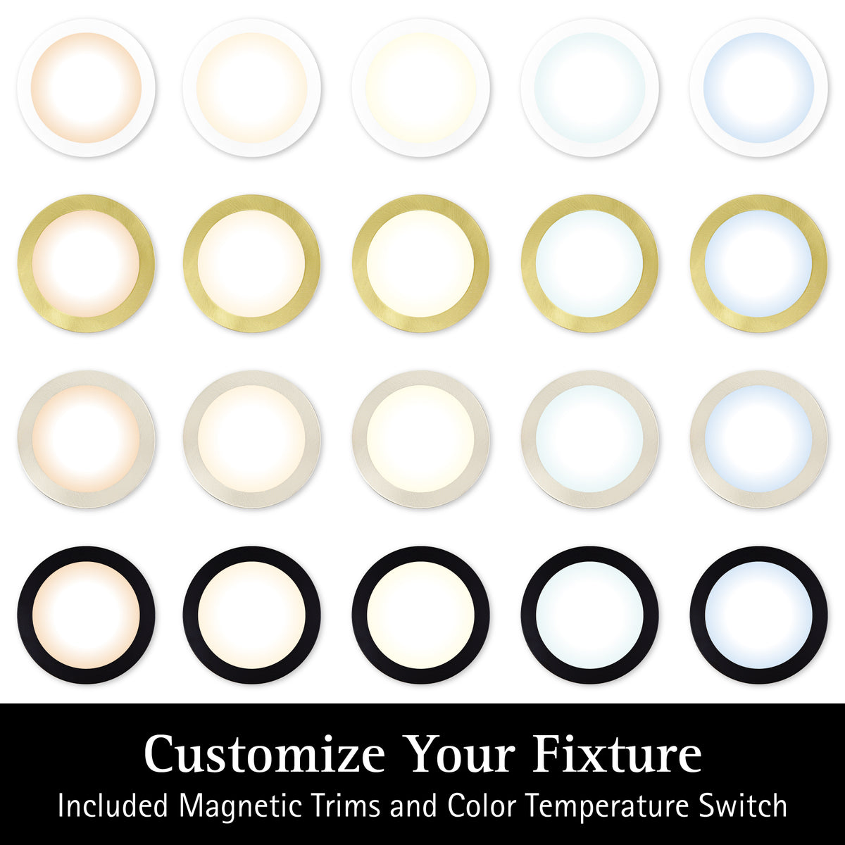 7" Edgelit Round Panel - Magnetic Trim Rings and CCT Switchable – CLEANLIFE