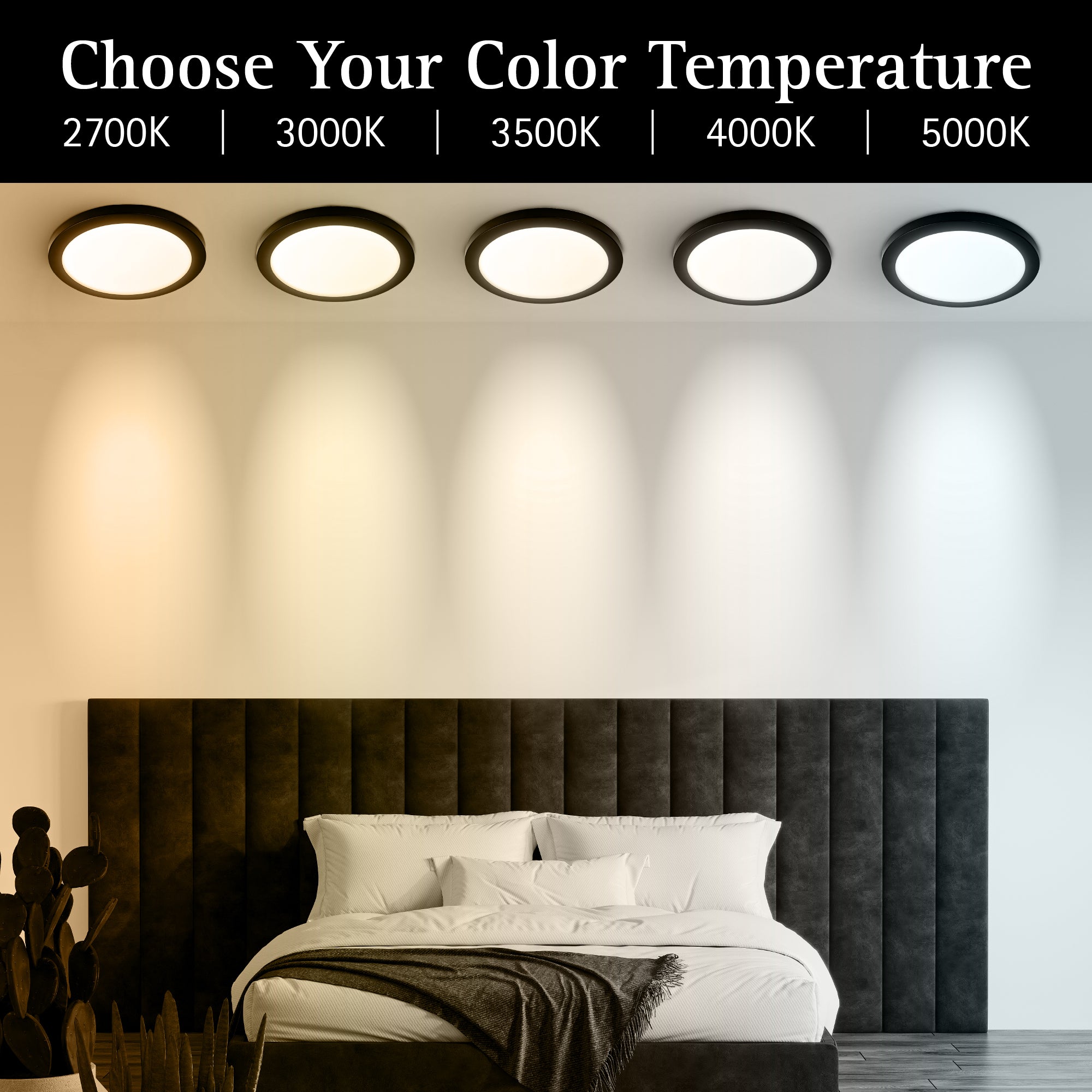 12" Edgelit Round Panel - Magnetic Trim Rings and CCT Switchable ...