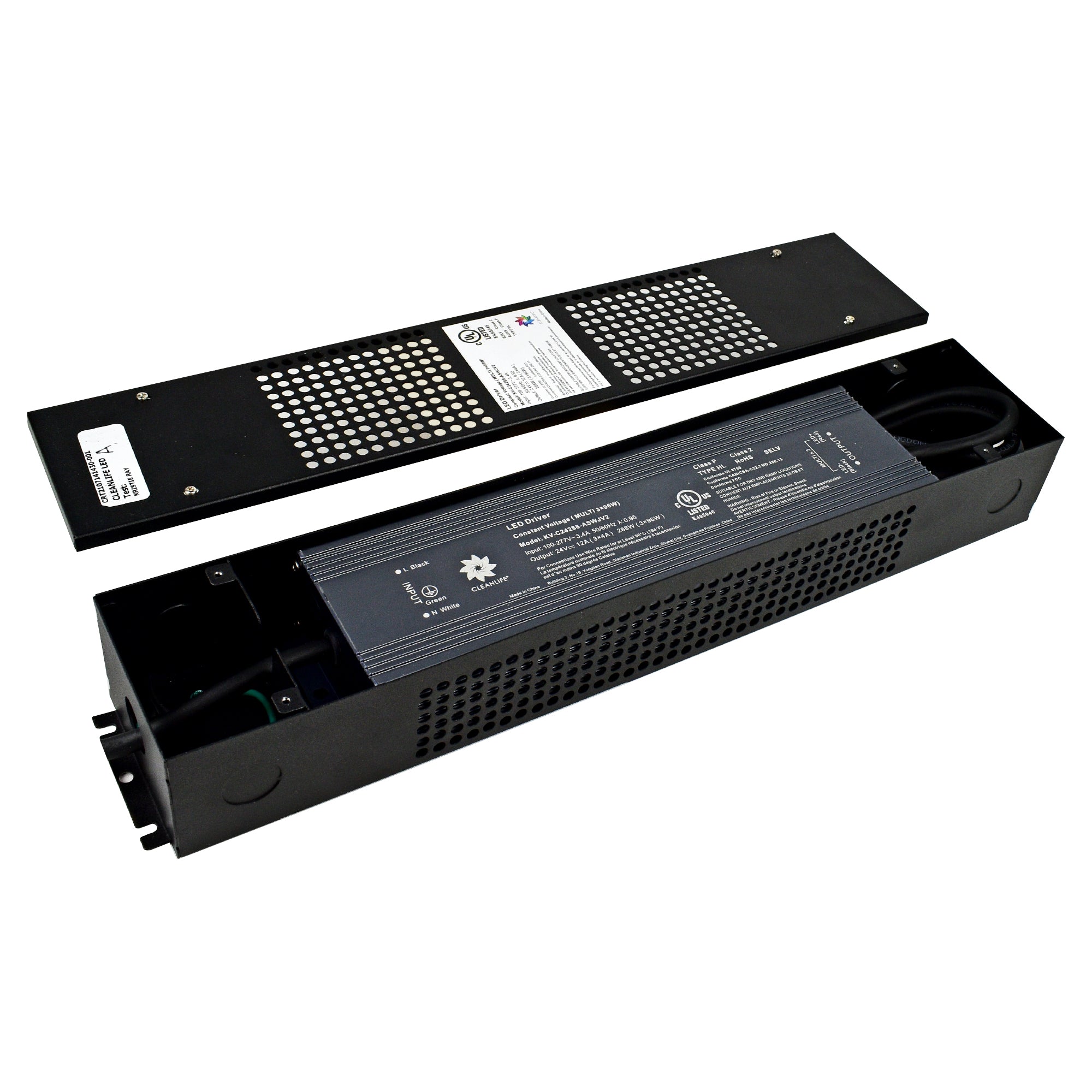CLEANLIFE® 288W 3-Channel Class 2 LED Driver with Enclosure