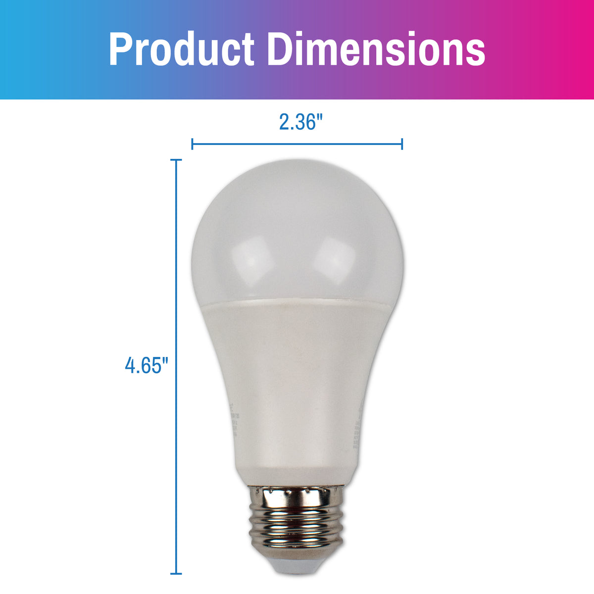 CLEANLIFE® Smart A19 LED Light Bulb - RGB+Tunable White, WiFi + Bluetooth